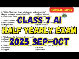 Class 7 AI Half Yearly Exam 2025 | With Answers | #cbse #kv #helloadhyapak #ncert2025