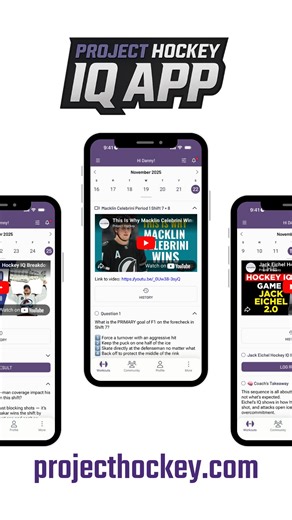 If your player wants to think the game faster… this is where it starts. 🧠🏒 Inside the Hockey IQ App, we break down full shifts — not just highlights — from players like Macklin Celebrini, Jack Eichel, Cale Makar, Brad Marchand, and Connor McDavid so your player can actually learn the details that make elite players elite. Daily lessons. Interactive questions. Live Zoom calls. Real development. Use code IQ for 50% off your first 3 months and start building your player’s hockey brain today. #Hoc