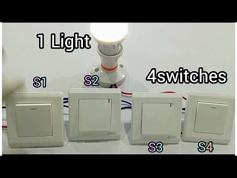 1 Light 4 Switch Connection Wiring| Intermediate switch| How to Control One Bulb With 4 Switches