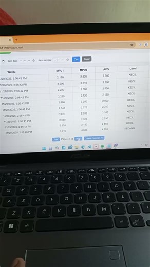 video demo sensor gempa dengan menggunakan esp32,tca,mpu5060