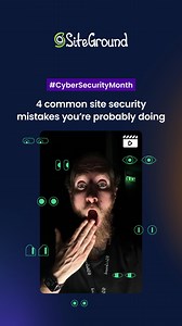 71K views · 73 reactions |  Your website could be at risk!  Discover the 4 most common security mistakes you could be making and how to avoid them with our easy hacks.  Watch our latest video for #CyberSecurityMonth and stay one step ahead of hackers.   #SiteGround #WebsiteSecurity #AutoUpdates #StrongPasswords #2FA #SSL #CAPTCHA | SiteGround | Facebook