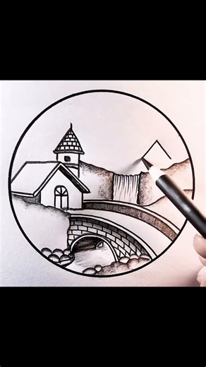 Mesmerizing Bridge Landscape Drawing with Pencil ✏️ | Easy Pencil Scenery Drawing