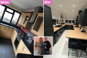 We transformed our dull kitchen into a chic new space - saving us nearly £6k