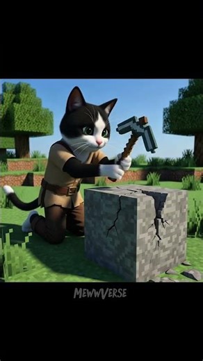 A Cat Entered Minecraft in Real Life 😱🐱#aicat #minecraft #explore