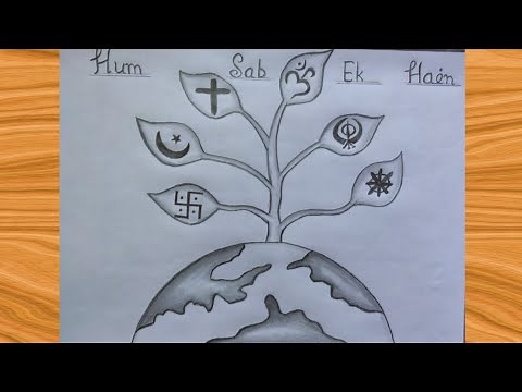 National unity day drawing/ Rashtriya Ekta diwas drawing/ Unity in diversity poster drawing 2022.