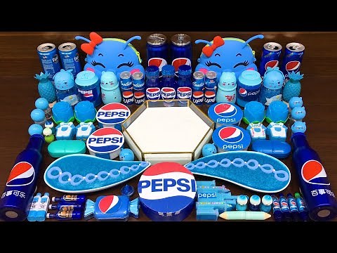 BLUE PEPSI Slime ! Mixing Random Things into GLOSSY Slime ! Satisfying Slime Videos #328
