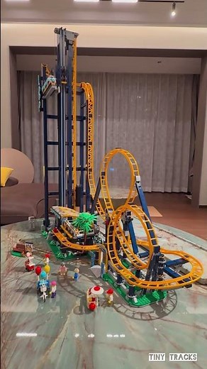 LEGO Roller Coaster Madness! Watch this epic loop and drop in action! #train #amazing #rollercoaster