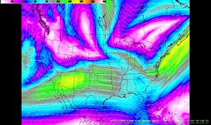 1.7K views · 56 reactions | Model jet stream forecasts shows fast flow over the Lower-48, along with plenty of dips and wiggles (disturbances) moving through the flow. That means a lot of clouds this weekend, with some cold rain on Sunday. | RaysWeather.Com | Facebook