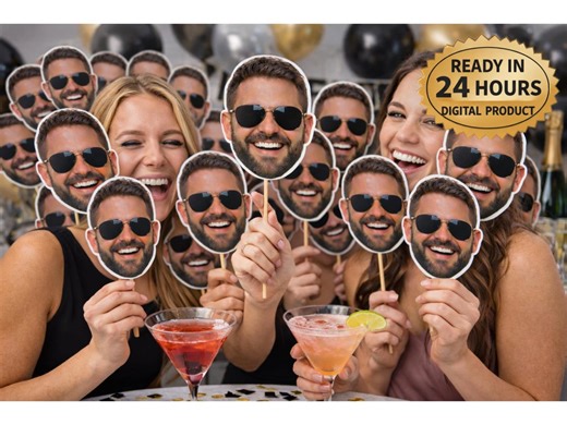 Custom Face Mask Stick, Funny Bachelorette Party Photo Prop - Etsy