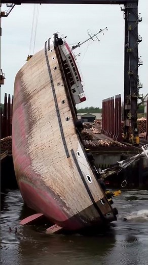 Incredible Ship Tilting to Unload Logs #Engineering