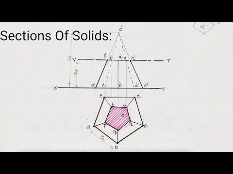 How to draw Sections Of Solids:Pentagonal Prism& Plane