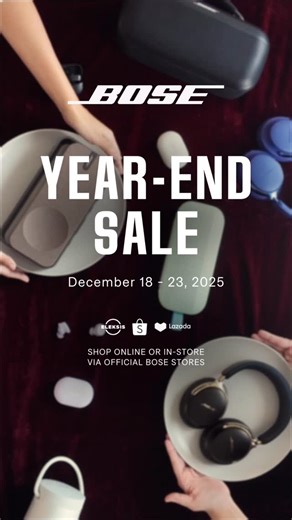 Bose-Distributor Philippines on Instagram: "Hungry for one last holiday treat? The sound of the season is here. The Year-End Sale starts December 18 until December 23. ✨ On today’s holiday menu? Your favorite Bose essentials, ready to make every celebration clearer, louder, and more magical. 🌐 Discover more at www.eleksis.com 🛒 Shop online or in-store via official Bose stores #BosePH #UnleashYourEverydaySound #Eleksis"