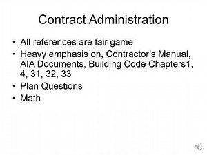 Intro to Contract Administration Exam Video 888