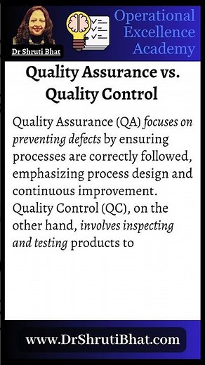 Quality Assurance vs Quality Control
