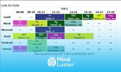 Mind Luster - Learn 1 Installation et configuration du logiciel FET timetable créateur des emplois du temps