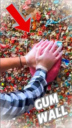 Thankless Gum Wall Job 😷🧱 #shorts