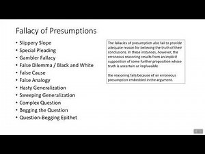Fallacy of presumption Basic Concept