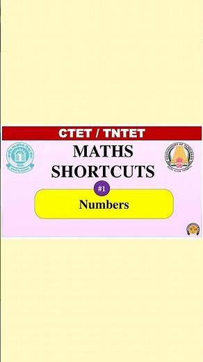 CTET | TET | Number System | Maths Shortcuts | Numbers #1