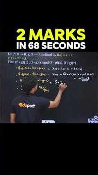 Algebraic Function | 2 Marks in 68 seconds | Eduport Plus One