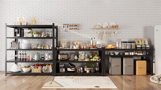 video, Adjustable Heavy-duty Metal Garage Shelf, Sturdy Kitchen Storage Rack, Home Partitioned Organizer, Office Storage File Cabinet