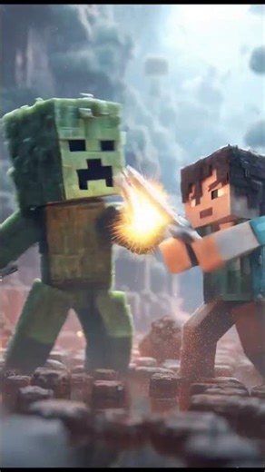 Minecraft fight scene #Minecraft AI #Minecraft shorts #Minecraft scenes