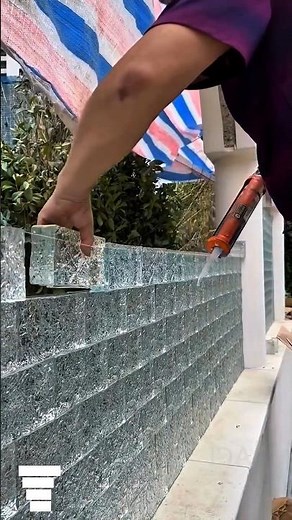 Amazing Glass Block Installation Using Professional Caulking Gun | Smart Construction Tool