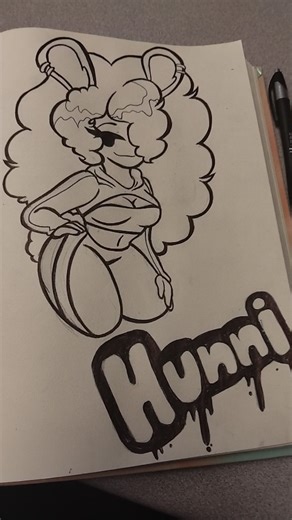drawing of hunni from Friday night fever #fnf #fnfmod #fridaynightfever #myartstyle