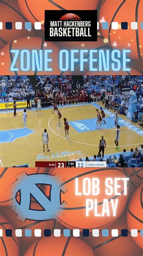 🐏 North Carolina finds the lob pass against zone by forcing the back line to commit. 📍 Visit my store for basketball coaches with detailed guides on a variety of basketball schemes and resources. 📎 Link in bio. 🏆 Follow this account for daily plays, breakdowns, and schemes to build your powerhouse basketball program 🎯 #NCAABasketball #MarchMadness #CollegeBasketball #UNCBasketball #BasketballPlays