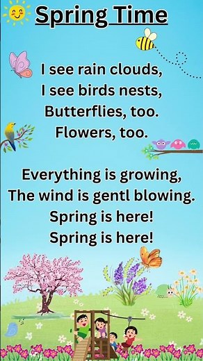 Spring Time | English Poem for Kids | Poem in English for Kids | Poems | Kids Poems 👦👧 #shorts