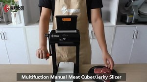 2-in-1 Meat Tenderizer Jerky Slicer Manual Tendering and Slicing Meat Machine Steak Pork Chicken Breast Home and Commercial Use