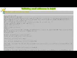 How to : Validating email addresses in delphi