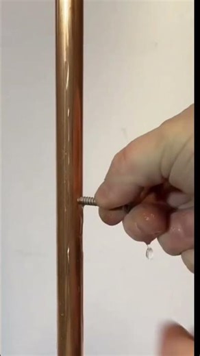the process of patching water pipes using screws #shortvideo