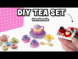 Tiny Clay Tea Set That Actually Looks REAL! 🫖✨| no glue