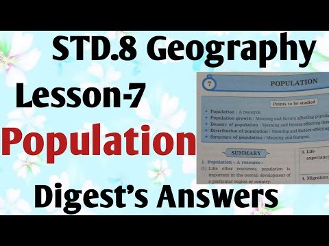 Std.8 Geography Lesson.7 Population Digest's Answers Maharashtra Board