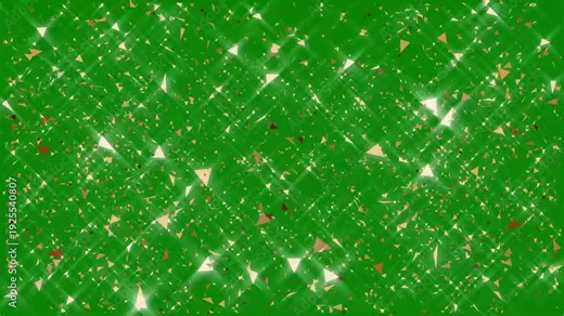 Golden confetti explosion raining down in cinematic slow motion, isolated on a transparent green screen background, luxury glitter overlay for wedding reception and gala night videos, 4K animation