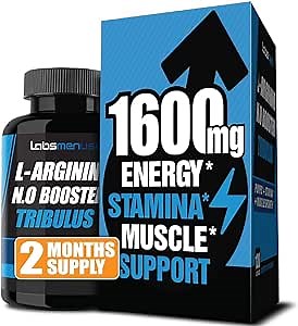 Nitric Oxide Supplement I Arginine Supplement 1600mg Vs L Arginine 1000mg Capsules / L Arginine L Citrulline Supplement (Nitric Oxide Booster) For Vascularity, Endurance w/ Tribulus - 2 Mons