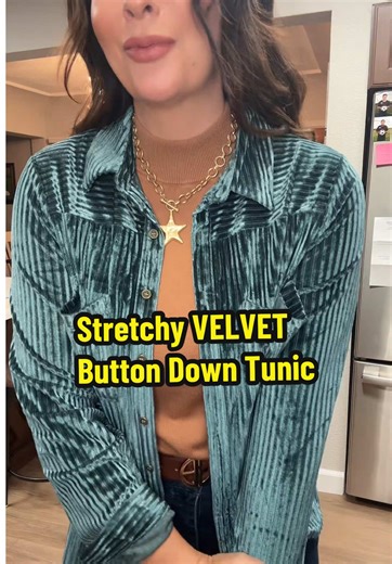This velvet tunic is the most gorgeous top I've ever gotten from the TikTok Shop! It has a relaxed fit. I'm in my true size medium. It is so soft and stretchy! The jewel tone colors are absolutely STUNNING! 🤩