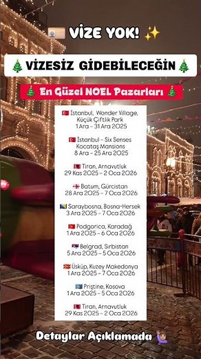 2025 Vizesiz Noel Pazarları, Pasaport yeterli 🙋🏽‍♀️ #vizesiz #noelpazarı #christmas #vizesizülkeler