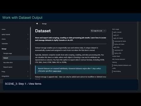 Apify tutorial 4 - Work with Dataset Output