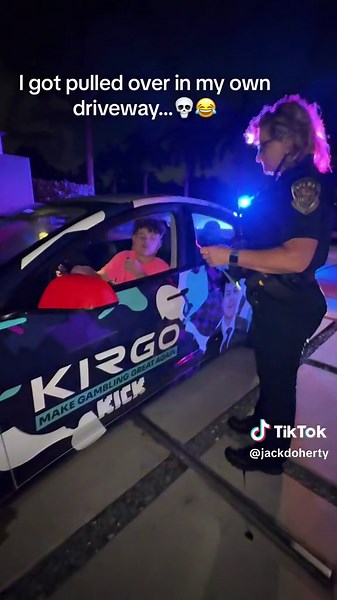 I got pulled over in my own driveway…😂 #jackdoherty | driveway