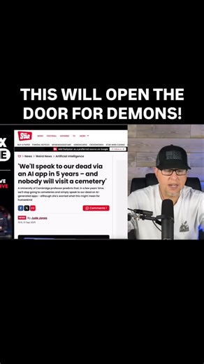 A University of Cambridge professor predicts that in just a few years people will no longer visit cemeteries but will communicate to the dead via an app on our phones. This will make necromancy a common practice opening the door for demonic powers to have access at will. #necromancy #speakingtothedead #endtimes Watch the full podcast at the link below 👇🏽 https://youtu.be/JI0YVhHoM5w?si=7qqzRb7foYup6lrr | End Time Headlines