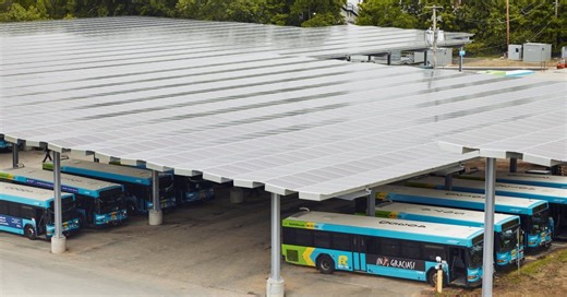 This solar   microgrid storage depot can charge 70 electric buses