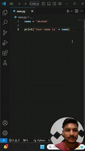 Akshat & Sanskaar • AI Researchers! on Instagram: "F-string in python . . . . #python #interview #college #code #coding #programming"