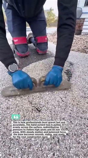 Perfect Gravel Leveling with a Simple Hand Screed Tool #Construction #Hardscape #Tools