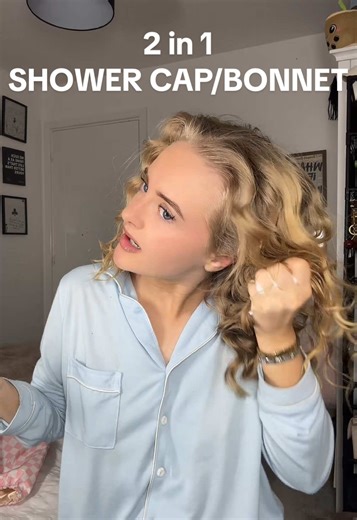 2-in-1 Shower Cap and Bonnet for Curly Hair Care