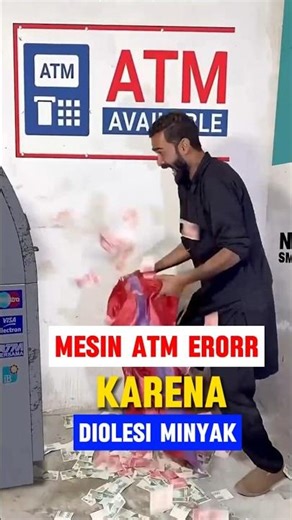 ATM Rusak Karena Di Olesi Minyak #videoshorts