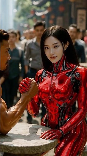 Robotic Armwrestling Challenge in Central Park: AI Robot Girl vs World Champion #AIrobot #RobotGirl