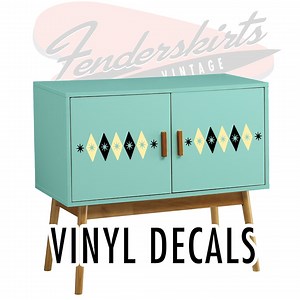 Set of 2 Jester Two Tone Diamond Starburst Vinyl DECAL Vintage Inspired Retro Mid Century - Etsy