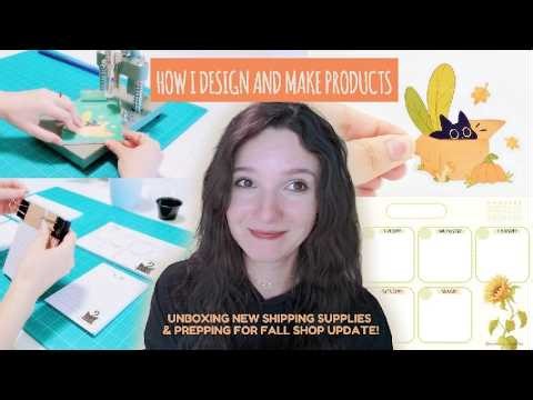 🍂Studio Vlog: How I design & Make Planner Notepads | Unboxing Shipping Supplies - The Boxery