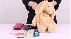 Cute Plush Backpack Cute Animal Backpack Rabbit Backpack Bags with Adjustable Straps (Khaki)